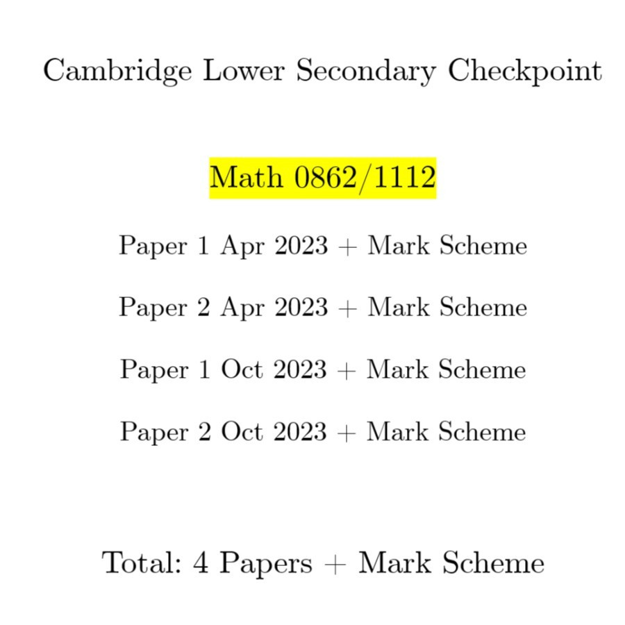 Jual [Hardcopy] Cambridge Lower Secondary Checkpoint Math Tahun 2023 ...