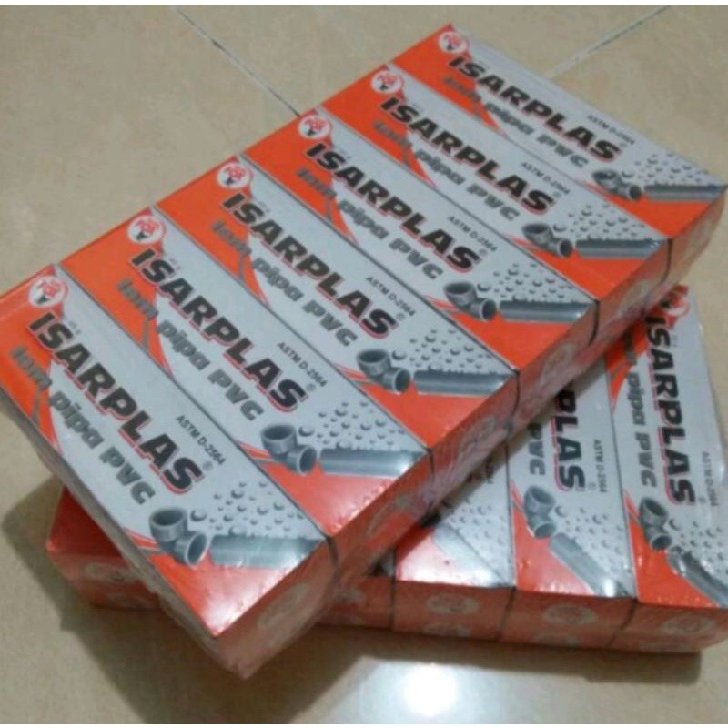 Jual LEM PVC KEMASAN BARU /LEM PIPA ISARplas 40gr isi 12pcs | Shopee Indonesia