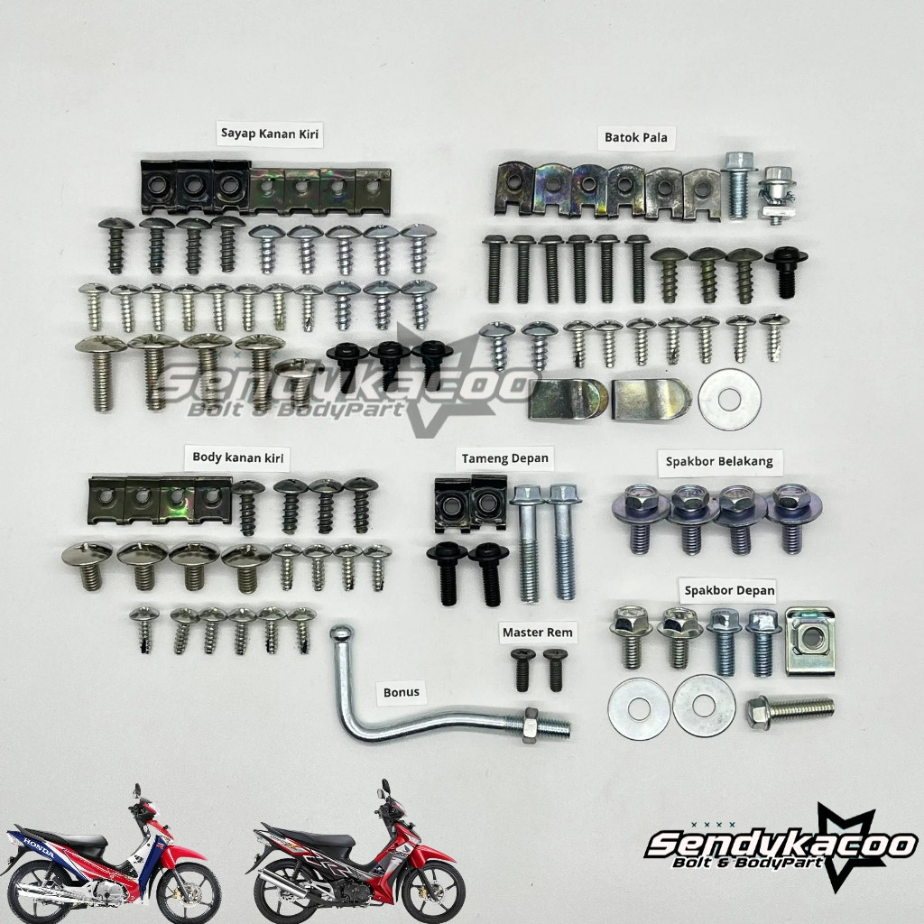 Jual COD Baut Body Supra X 125 Lengkap / Baut Body Motor Supra X 125 ...