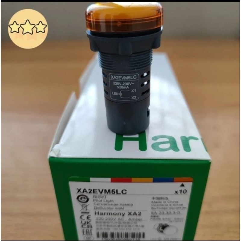 Jual Kuning XA2EVM5LC PILOT LAMP Schneider IP40 LED 220V AC XA2EVM XA2 ...