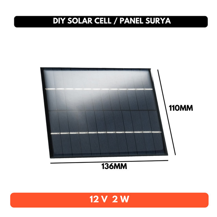 Jual Solar Cell Panel 136x110mm 12v 400mA 12W 2W Pembangkit Listrik ...
