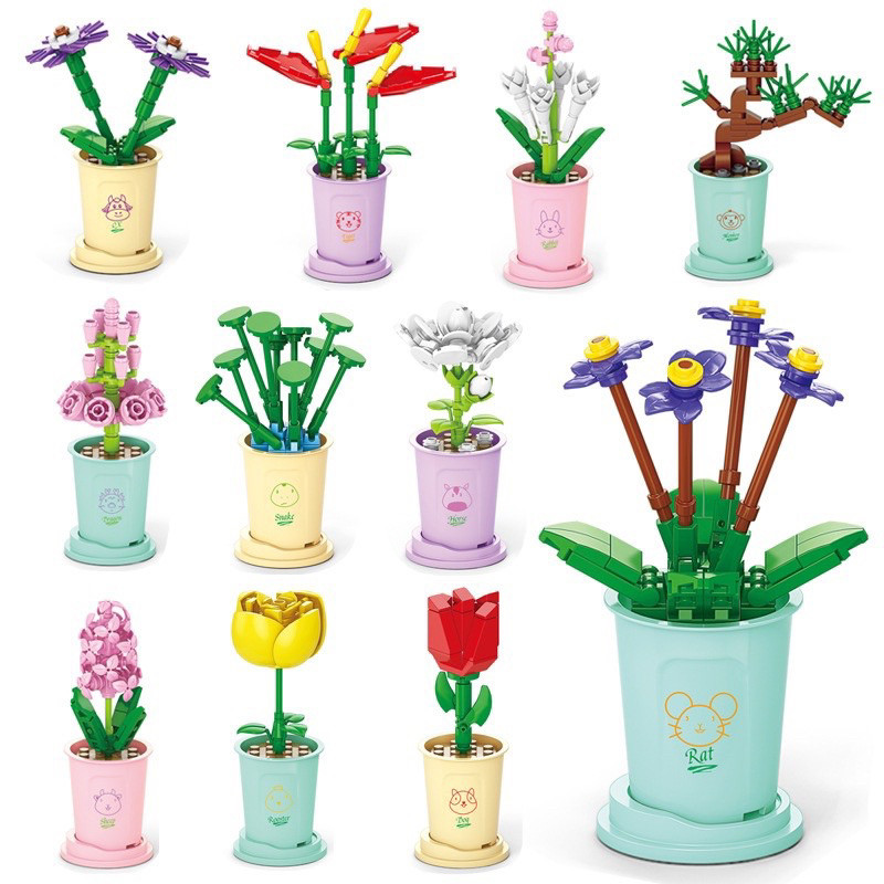 Jual MAINAN BALOK SUSUN ANAK FLORIST NANO BLOCKS DIY POT BUNGA BUILDING ...