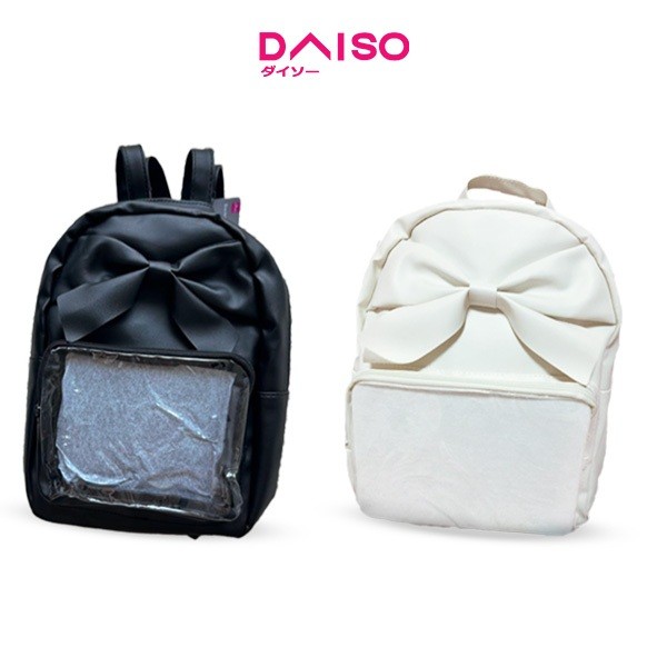 Jual Daiso Favorite Bag Backpack with Ribbon-Black White- | Shopee ...
