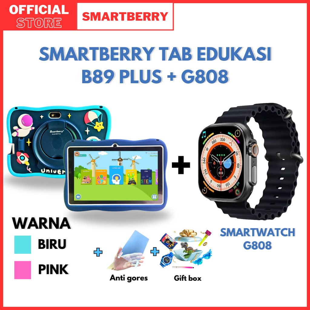 Jual (B89PLUS + G808) SMARTBERRY KIDS STUDY TAB B89 Plus / smartwatch ...