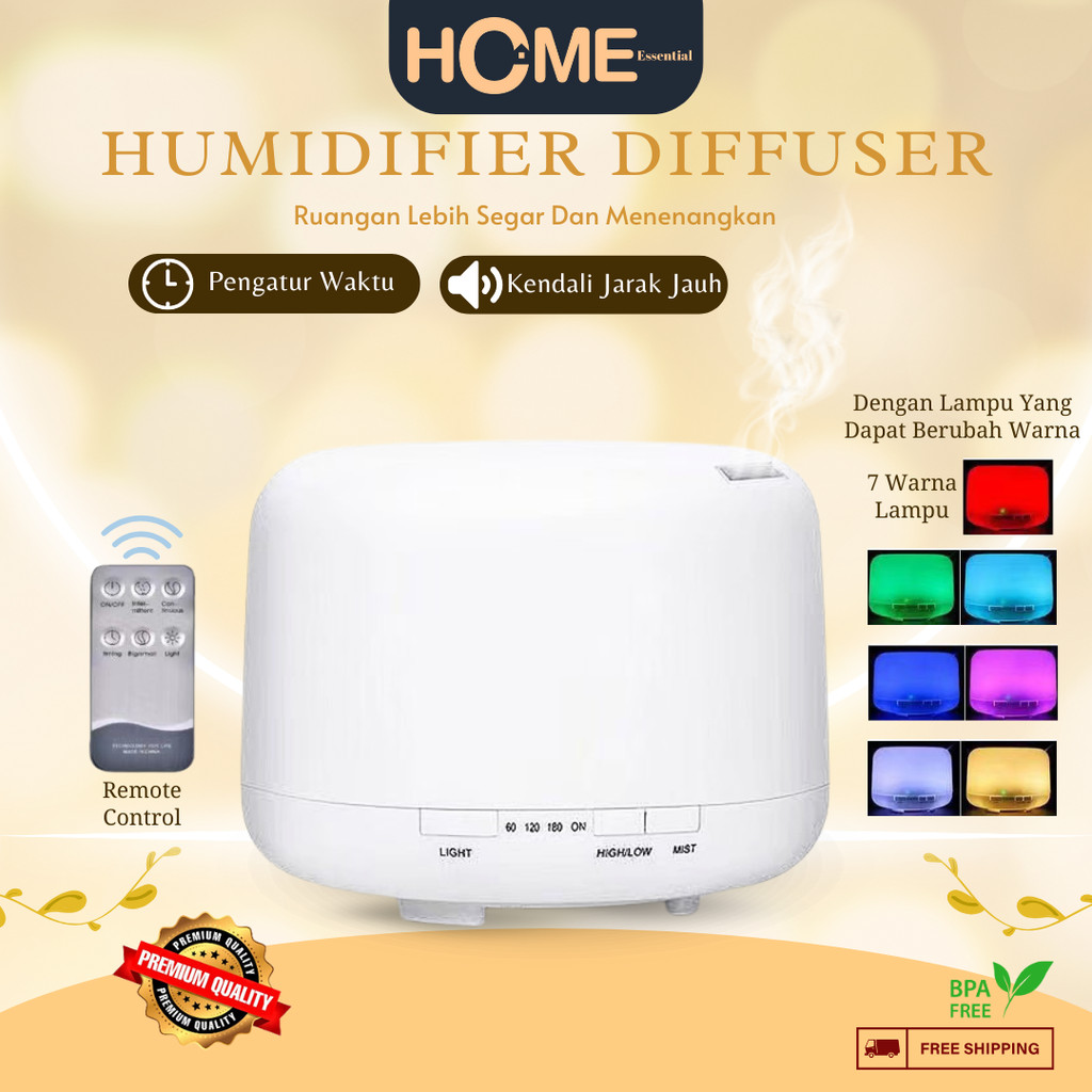 Jual (HE) Home Essential Humidifier Air Diffuser 300ML + Remote ...