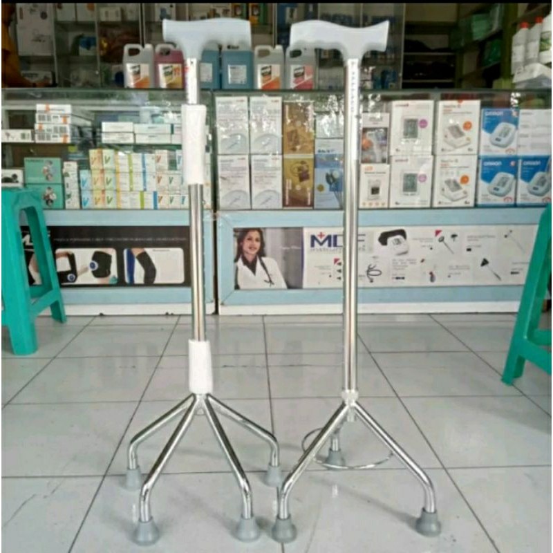 Jual Tongkat Bantu Jalan Lansia / Tongkat Kaki 3 dan 4 Stainless ...