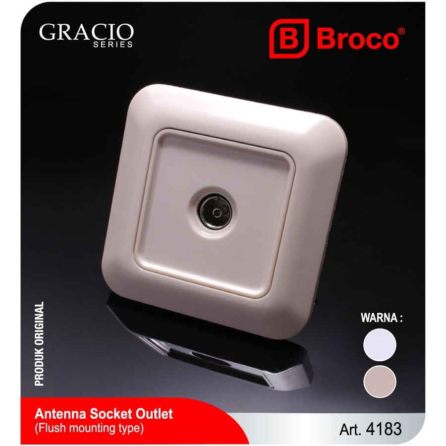 Jual Broco Gracio Antena TV Socket 4183 Cream / Stop Kontak Antena TV ...