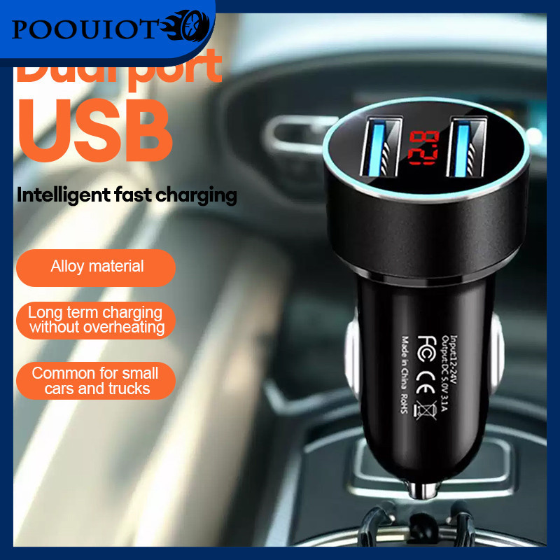 Jual Car Charger Mobil Fast Charging Type C USB 36W Quick Charger LED ...