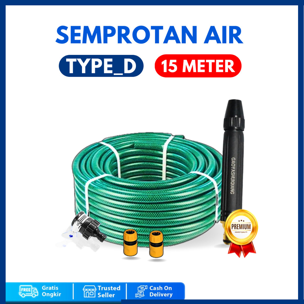 Jual PAKET SEMPROTAN SELANG AIR 15 METER FLEKSIBEL SELANG AIR TAMAN ...