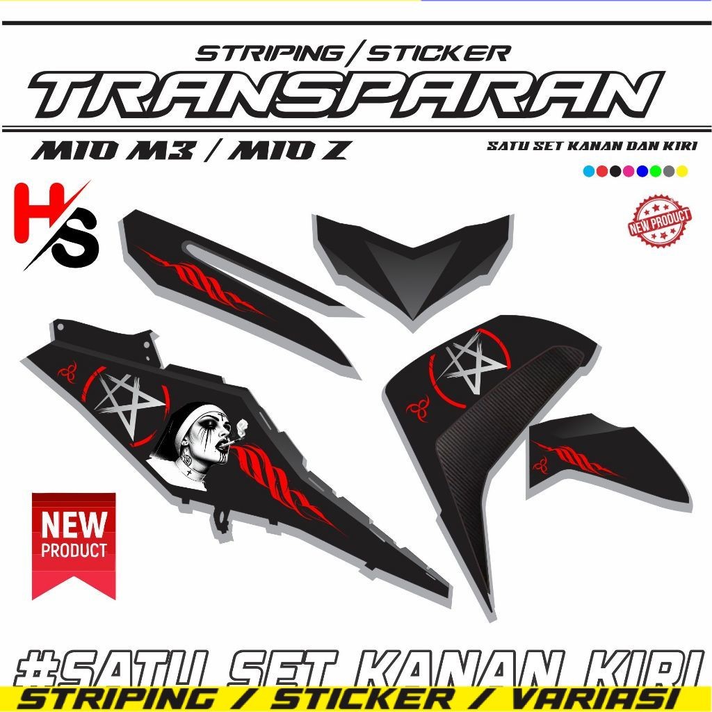 Jual VARIASI STIKER STRIPING TRANSPARAN MOTOR YAMAHA MIO M3/MIO Z MOTIF ...