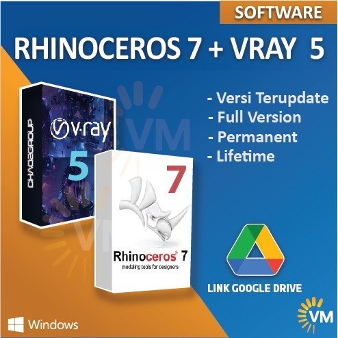 Jual RHINOCEROS 7 + VRAY 5 2021 FULL VERSION TERBARU LIFETIME RHINO V-RAY RENDER 3D NURBS ...