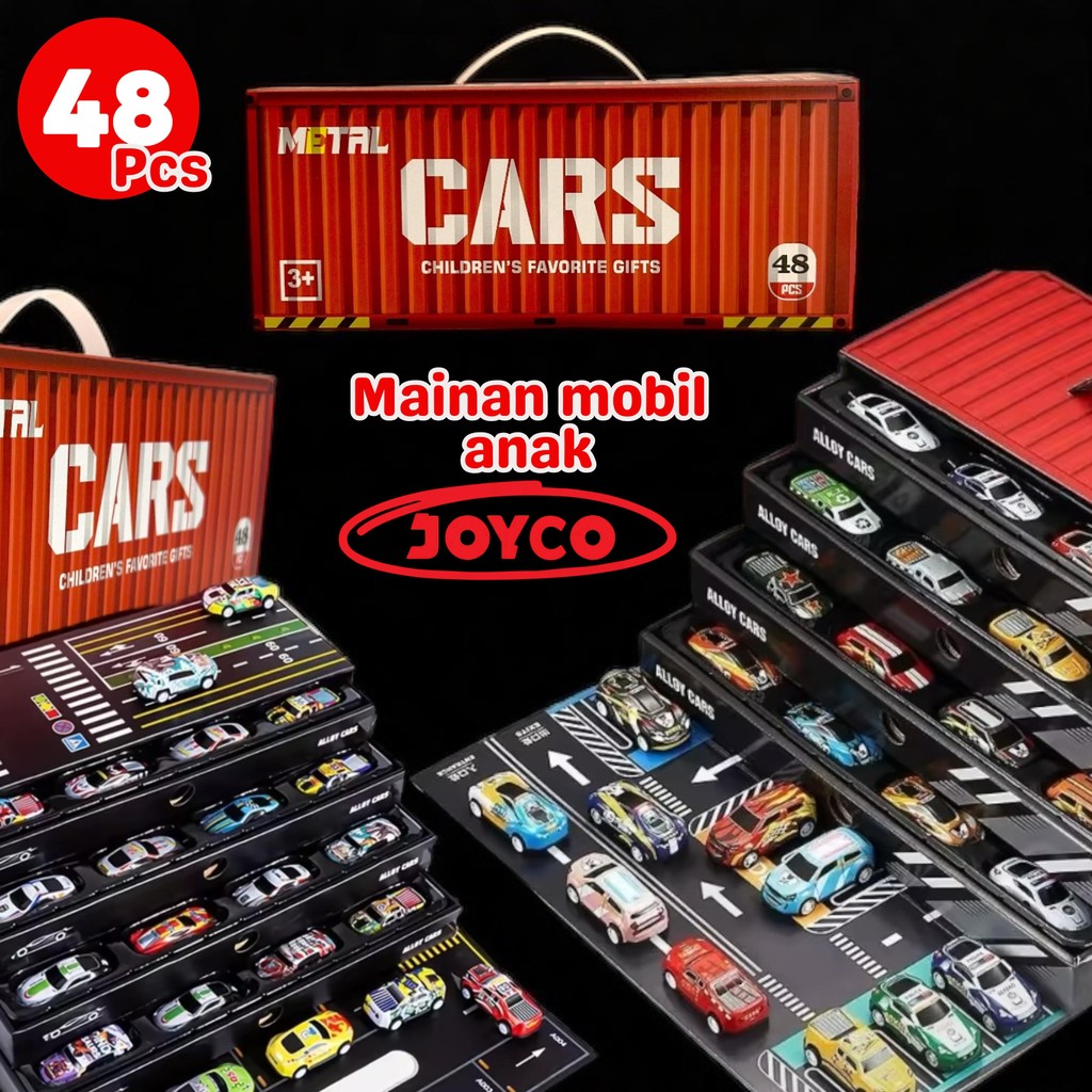 Jual Mainan Mobil Mini Pullback Mix 48PCS Colorfull Box Container Mobil ...