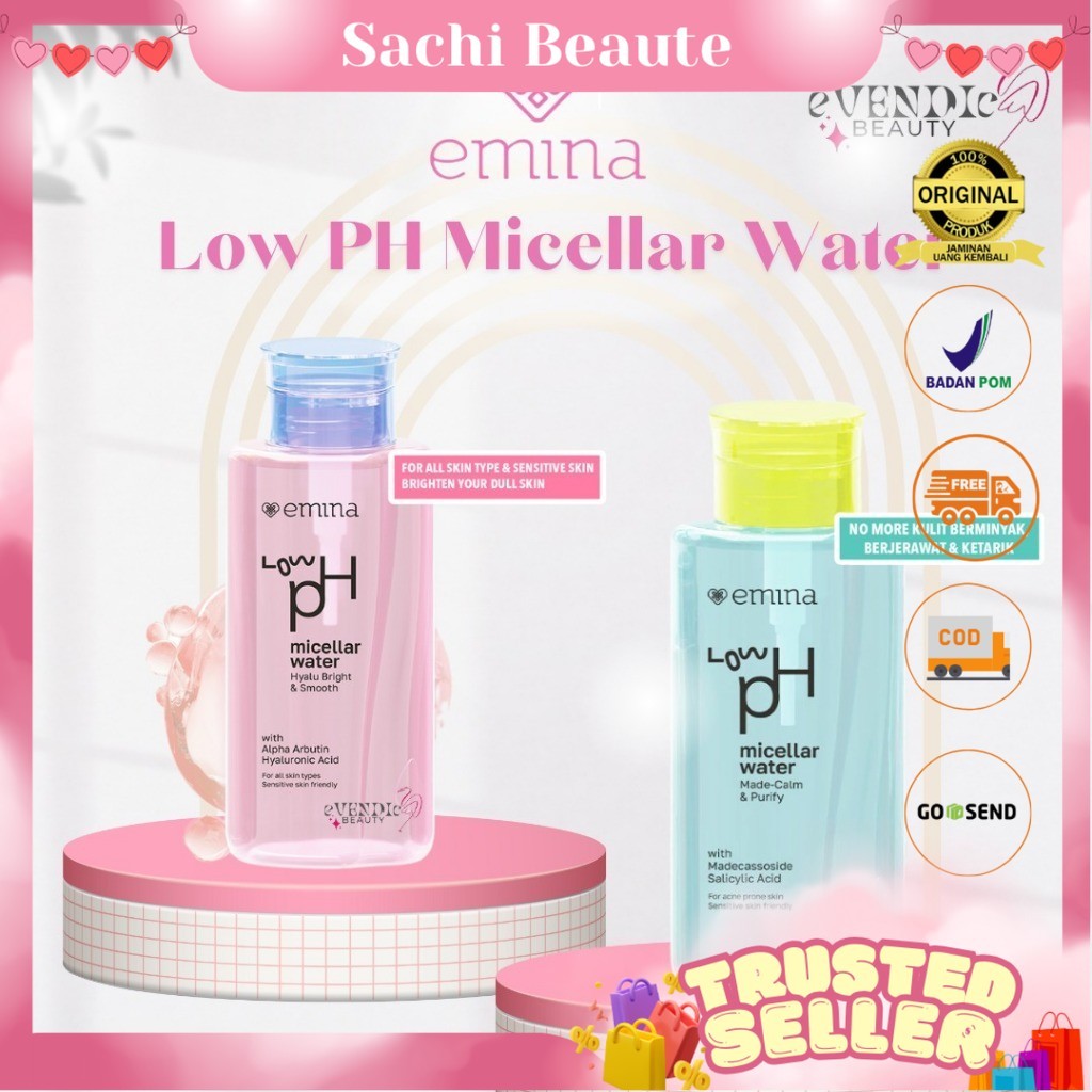 Jual Emina Low pH Micellar Water HyaluBright & Smooth 300ml | Makeup ...