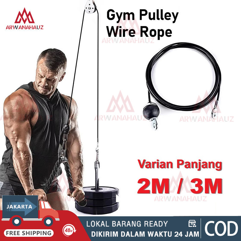 Jual Gym Pulley Cable Steel Wire Rope Kawat Sling Baja Angkat Beban ...