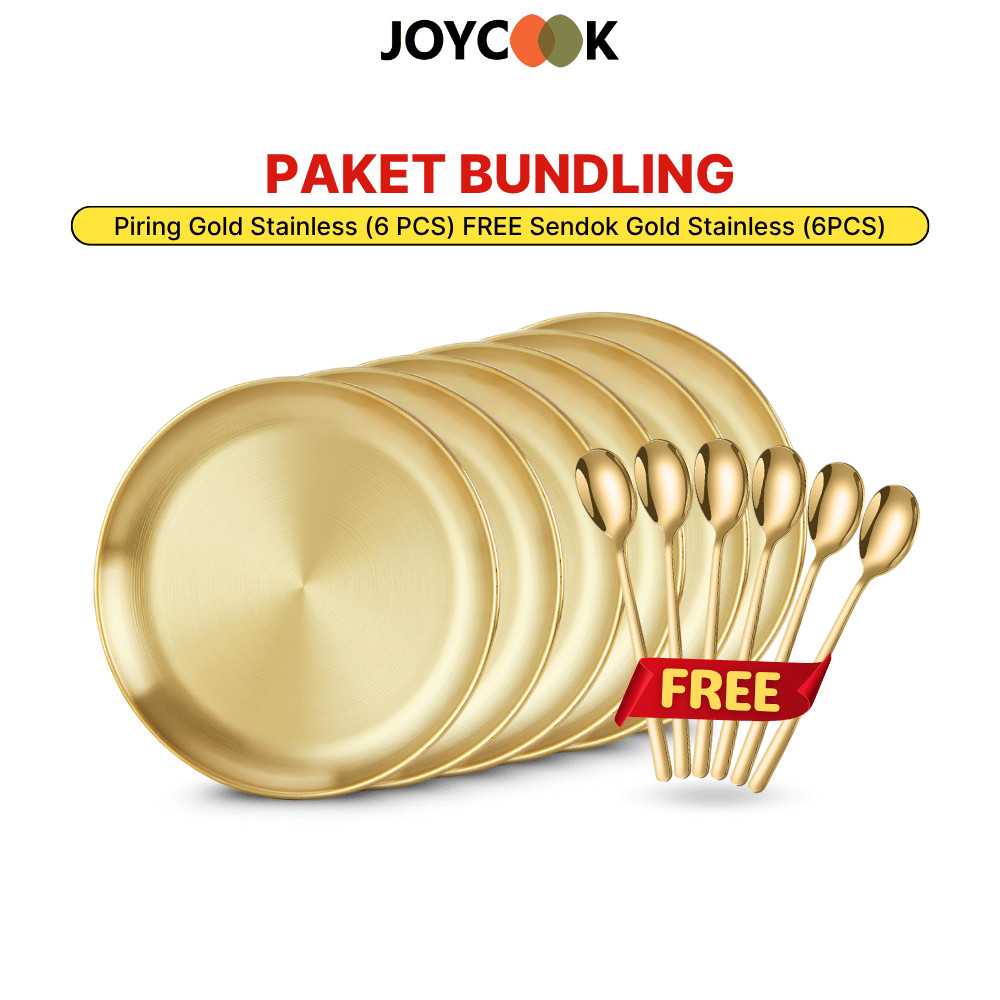 Jual [PAKET PIRING + SENDOK] JOYCOOK Promo Piring Stainless + Sendok ...