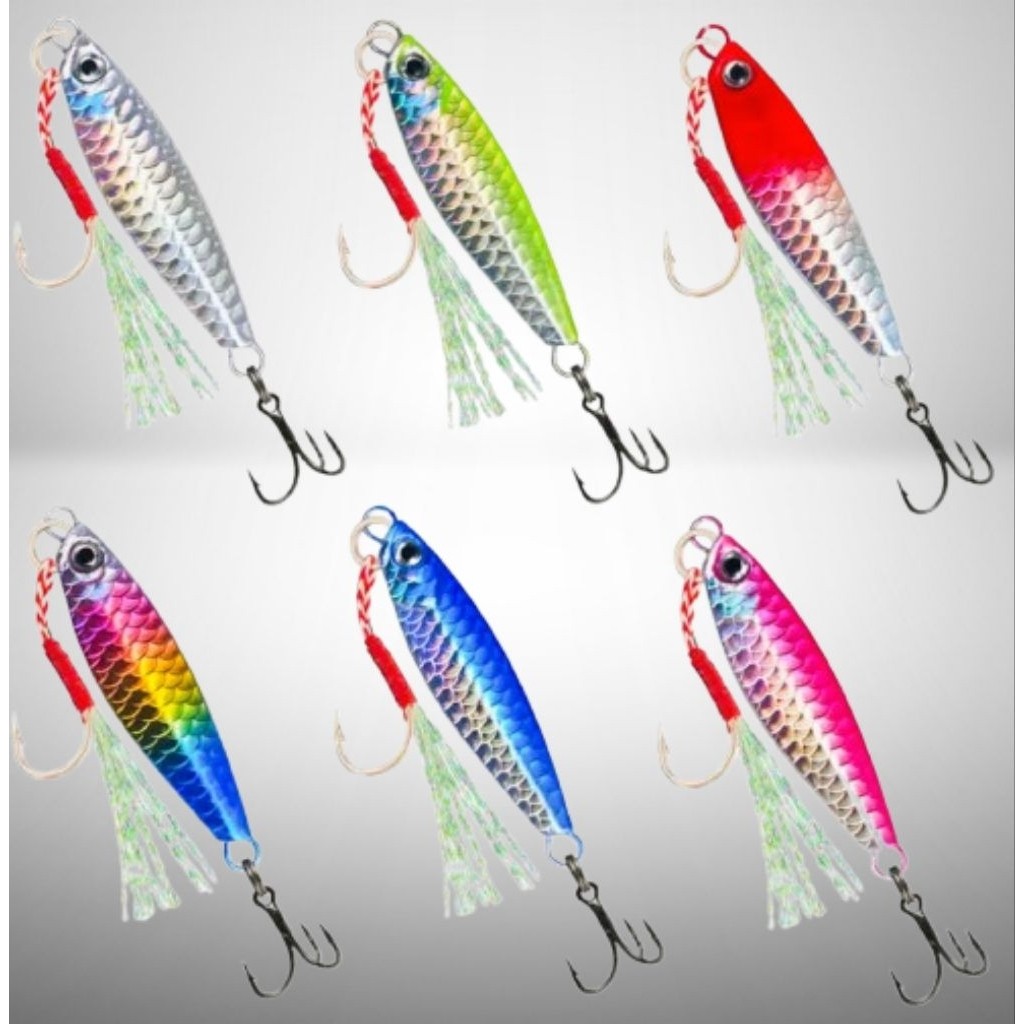 Jual metal jig micro jig premium 10gram 10 gr lengkap dengan assist hook | Shopee Indonesia