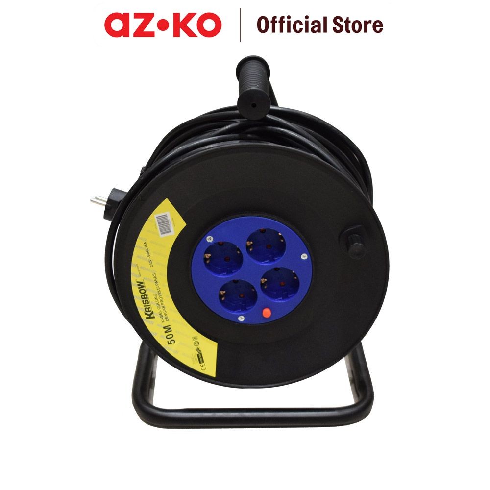 Jual AZKO Krisbow 50 mtr Kabel Roll Cable Reel Terminal Colokan Listrik ...