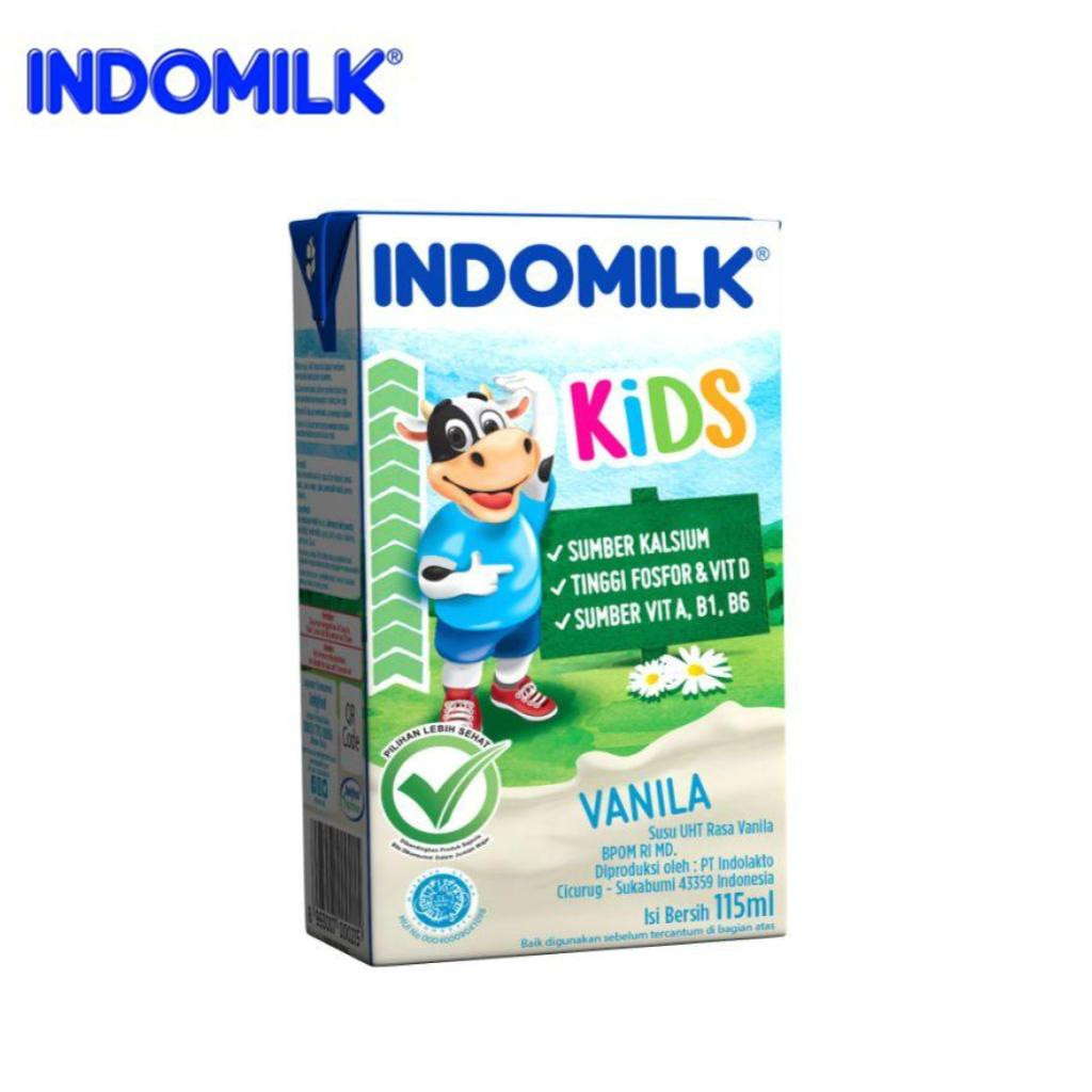 Jual INDOMILK SUSU UHT KIDS VANILA 115ML | Shopee Indonesia