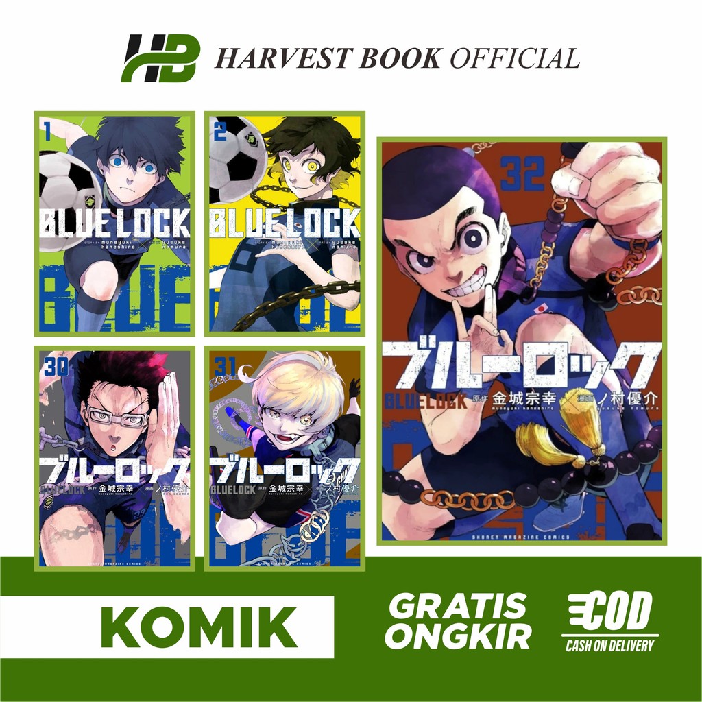 Jual Buku Komik Manga Blue Lock Vol. 01-32 by Yusuke Nomura Bahasa ...