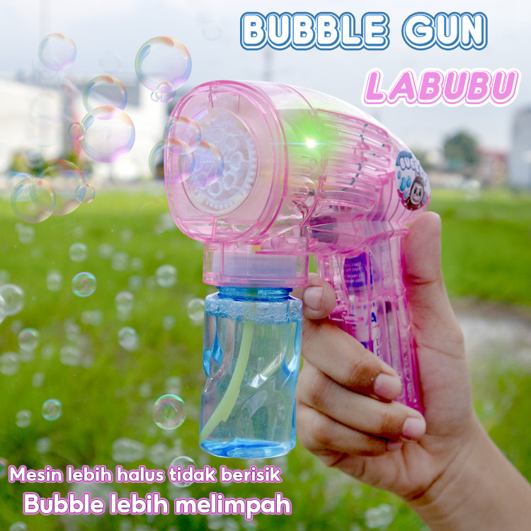 Jual Mainan Anak Pistol Gelembung Labubu Sabun Karakter Labubu Otomatis ...