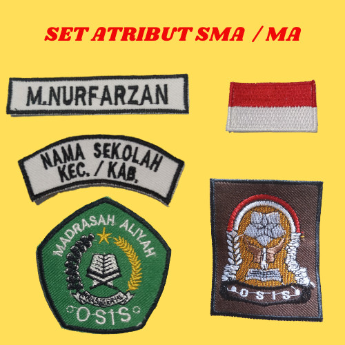 Jual Bordir Logo Atribut Set SMA / MA Bordir Nama Seragam Sekolah ...