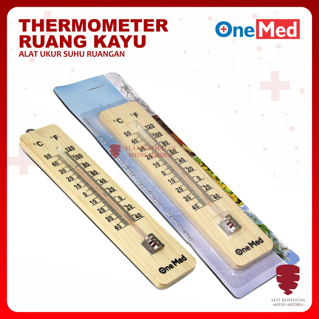 Jual Thermometer Ruang Kayu Onemed Termometer Suhu Ruangan Thermo ...