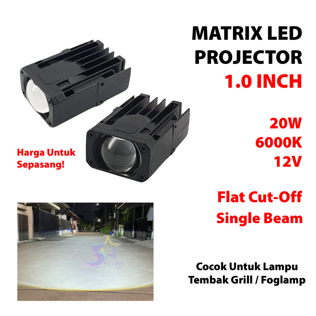 Jual Lampu Tembak Sorot Grill Foglamp Projector LED Matrix 1 Inch Mini ...