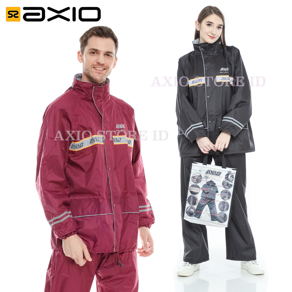 Jual Jas Hujan AXIO Original Bahan Lebih Tebal Anti Bocor Jas Ujan Axio | Shopee Indonesia
