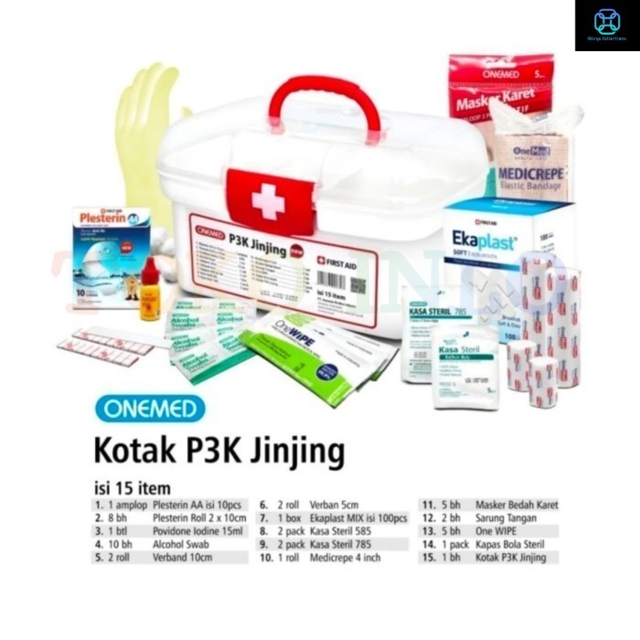 Jual KOTAK P3K ONEMED Emergency Set box JINJING ISI LENGKAP | FIRST AID ...
