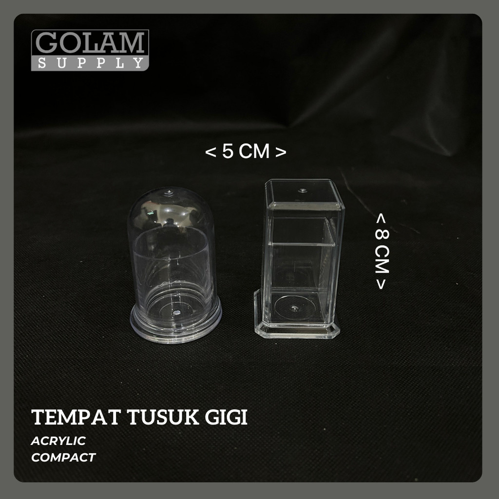 Jual BOX TEMPAT TUSUK GIGI ACRYLIC BENING KOTAK BULAT TABUNG ...