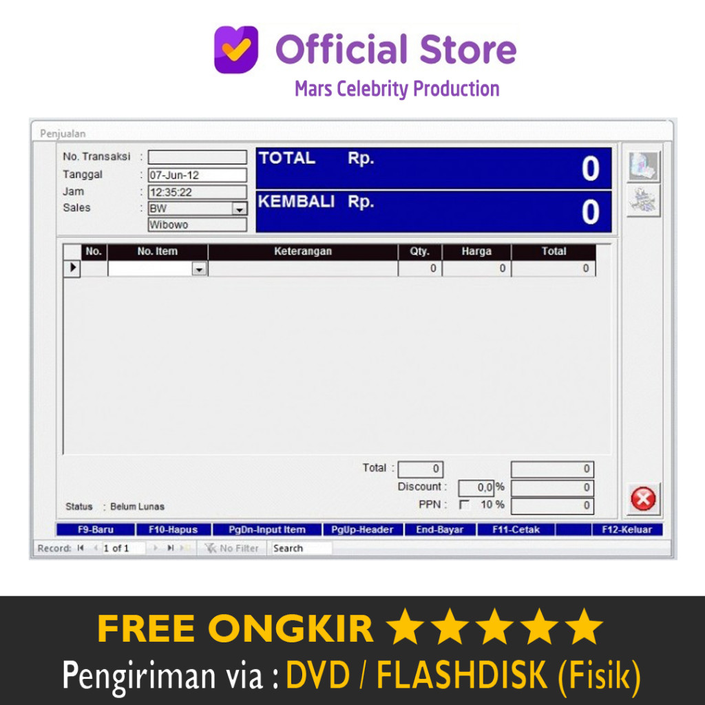 Jual Software Kasir Toko Penjualan Stok Barang dan Pembukuan Inventory ...