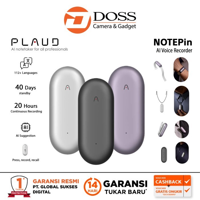 Jual PLAUD NotePin Limited Edition Wearable AI Voice Recorder Plaud ...
