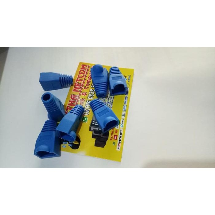 Jual READY! PLUGBOOT BIRU Isi 100 Pcs/Karet Konektor UTP RJ45/Plug Boot ...