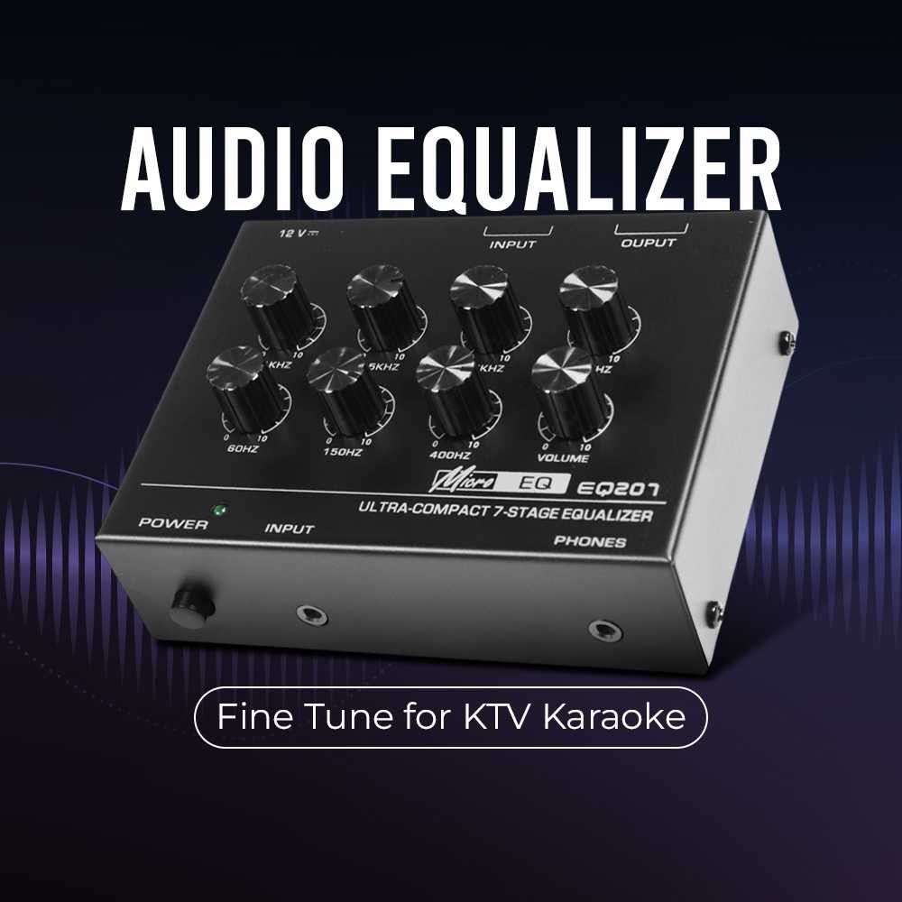 Jual Micro Audio Equalizer Preamp 7 Band Fine Tune for KTV Karaoke ...