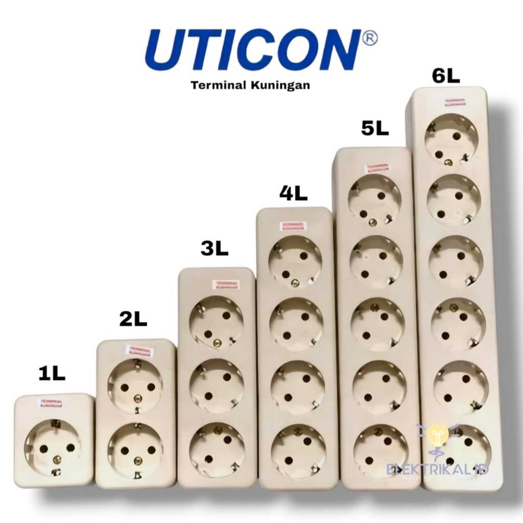 Jual UTICON Stop Kontak 1 2 3 4 5 6 Lubang Terminal Kuningan Colokan Listrik 1-6 Lubang | Shopee ...