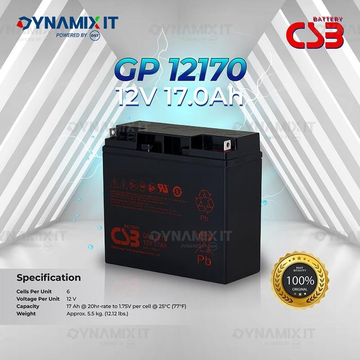 Jual Battery / Baterai UPS CSB GP12170 12V 17Ah - Aki Kering | Shopee ...