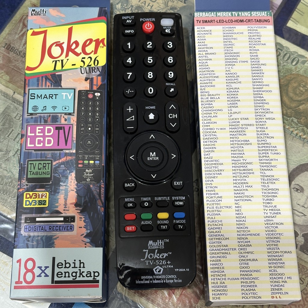 Jual Remot Joker 18X TV + STB + Digital Receiver Multi Universal - LED LCD TABUNG Plasma DLL ...