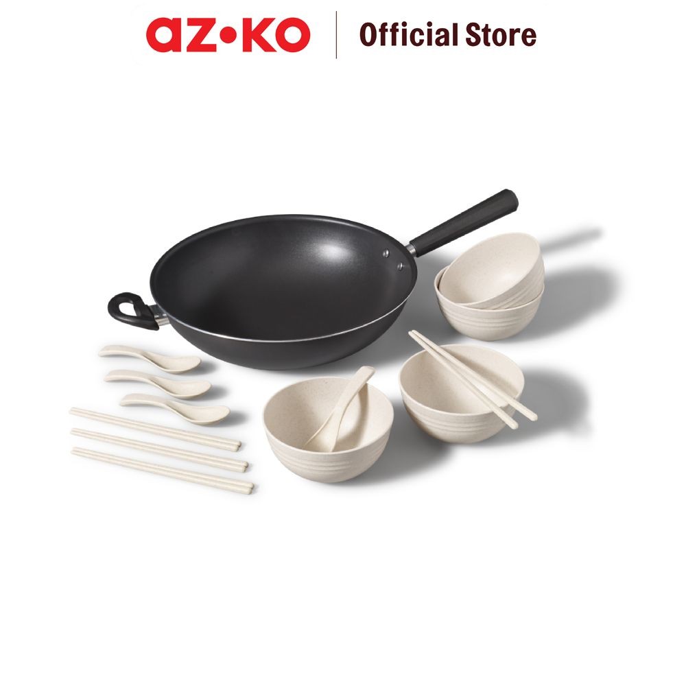 Jual AZKO Starfrit Set 13 Pcs Wajan Penggorengan & Peralatan Makan Wok ...