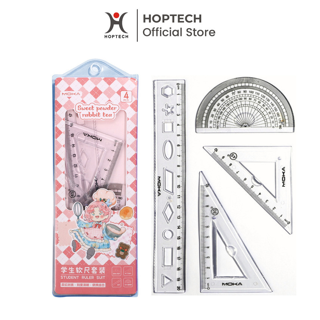 Jual Hoptech - Penggaris Segitiga Busur dan Lurus Fancy Anak / Premium ...