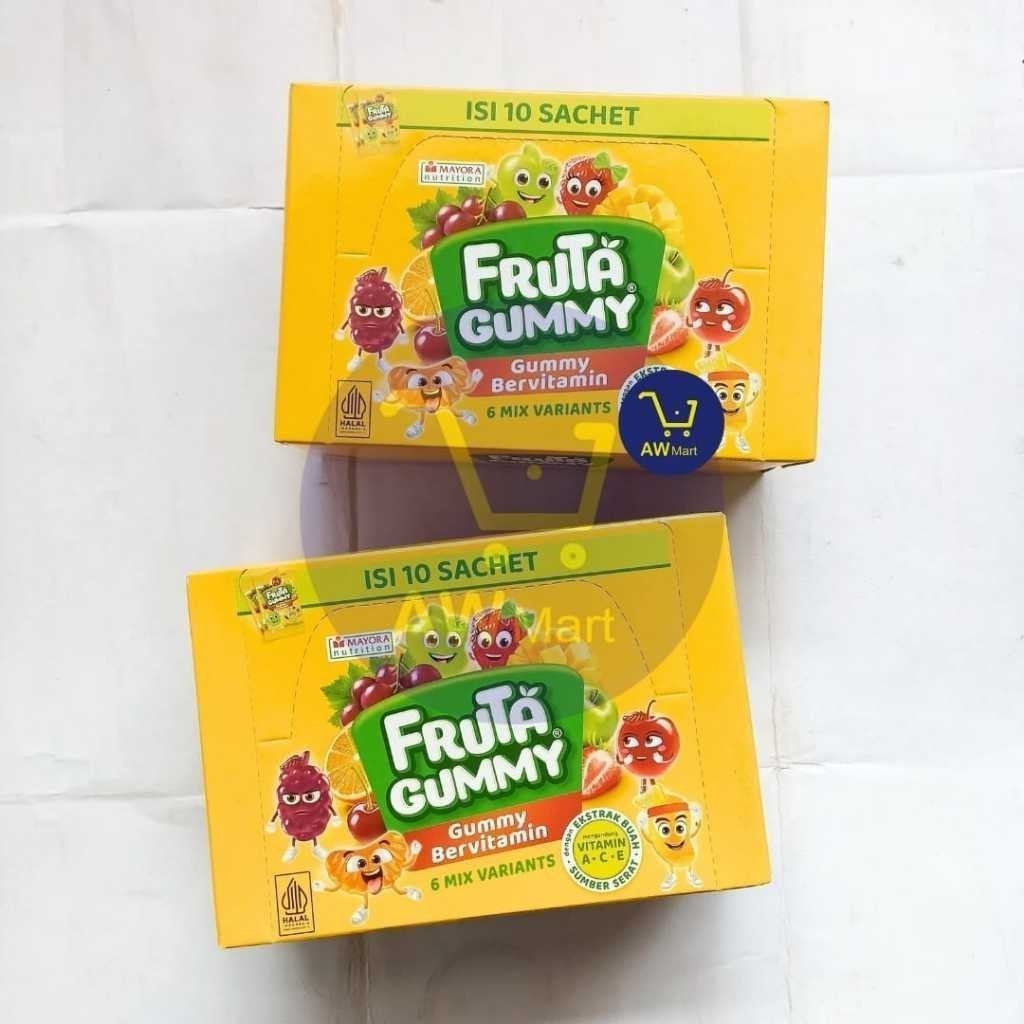 Jual FRUTA GUMMY 1 BOX ISI ( 10 SACHET X 25 GRAM ) - GUMMY BERVITAMIN ...