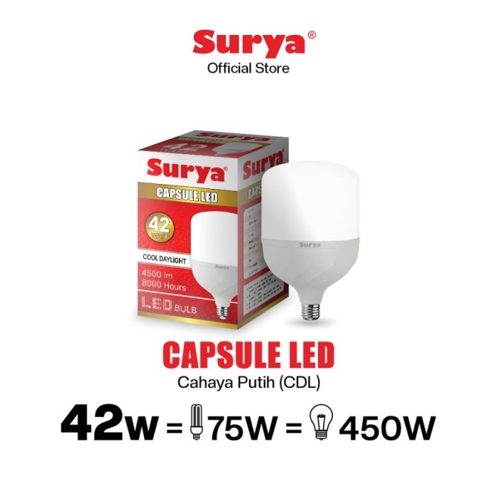 Jual Lampu LED Surya Capsule 42 50 Watt Bohlam LED 42W 50W - Cahaya Putih | Shopee Indonesia