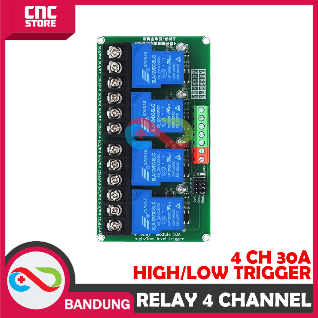 Jual RELAY MODULE 5V 4 CHANNEL 4CH 30A OPTOCOUPLER ISOLATION-A | Shopee ...