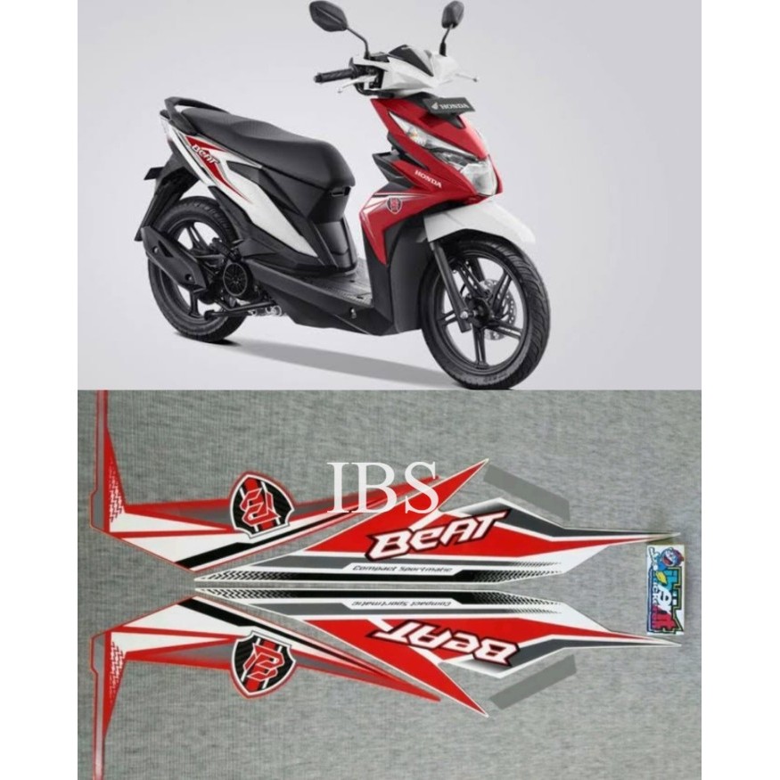 Jual STRIPING STANDAR NEW HONDA BEAT FI MERAH PUTIH 2019 POLET | Shopee ...