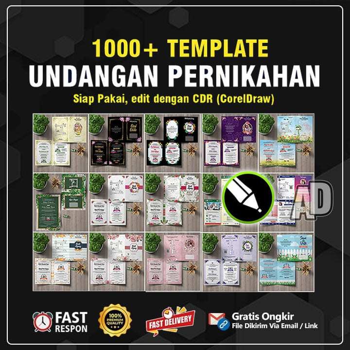 Jual 1000+ Paket Template Desain Undangan Format CorelDraw CDR Siap ...