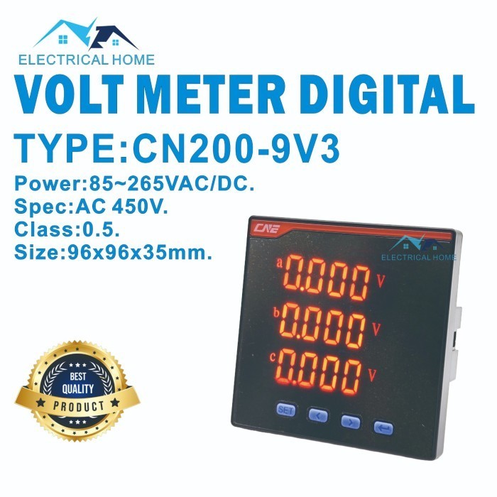 Jual Volt Meter Digital 96x96mm 3 Phase Voltage Meter 3 Baris Indikator | Shopee Indonesia