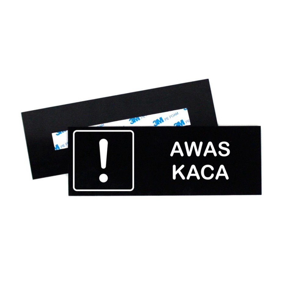 Jual sign board awas kaca - logo akrilik - logo awas kaca - papan tanda ...
