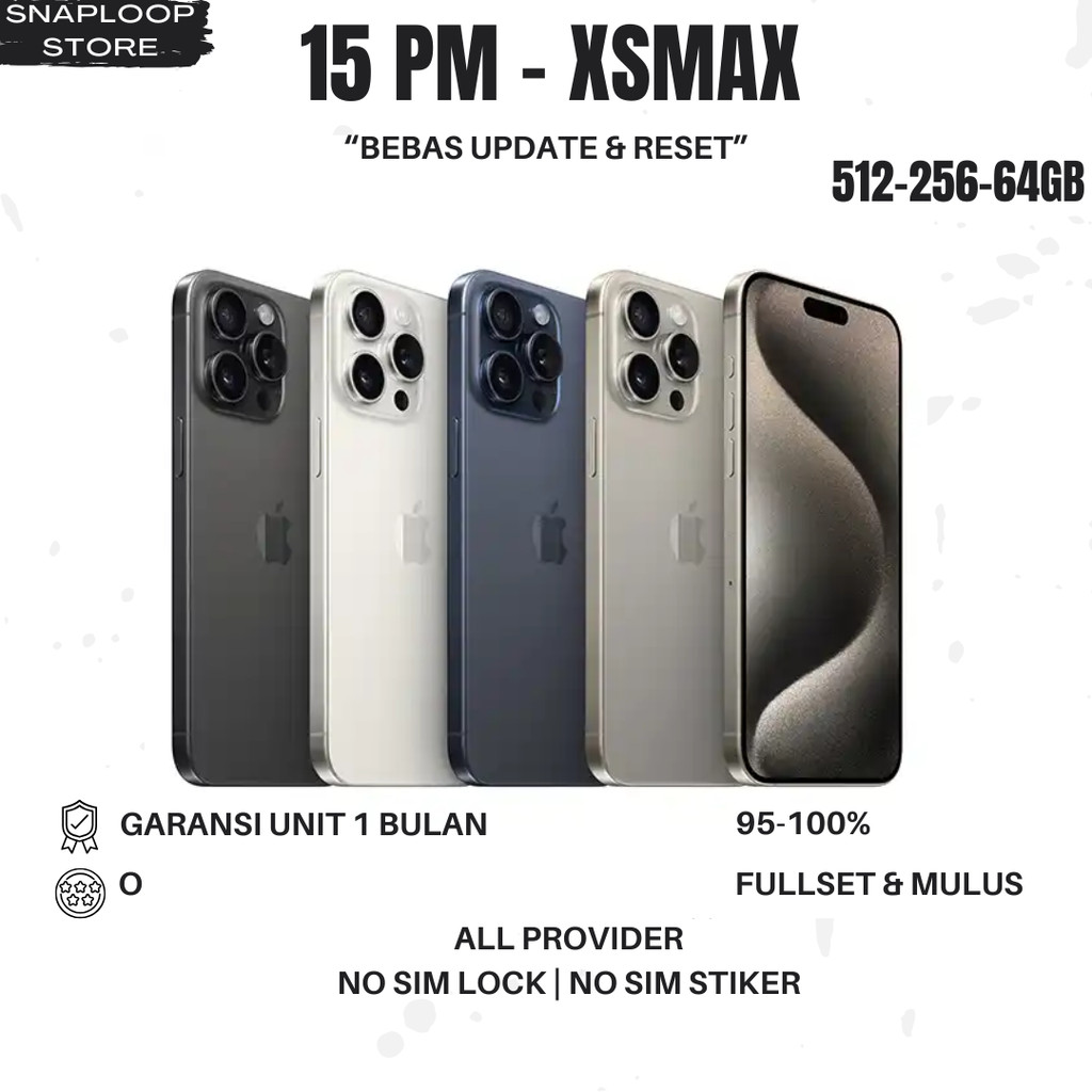 Jual iphone second 15 promax - xsmax normal minus ganti housing 512gb ...