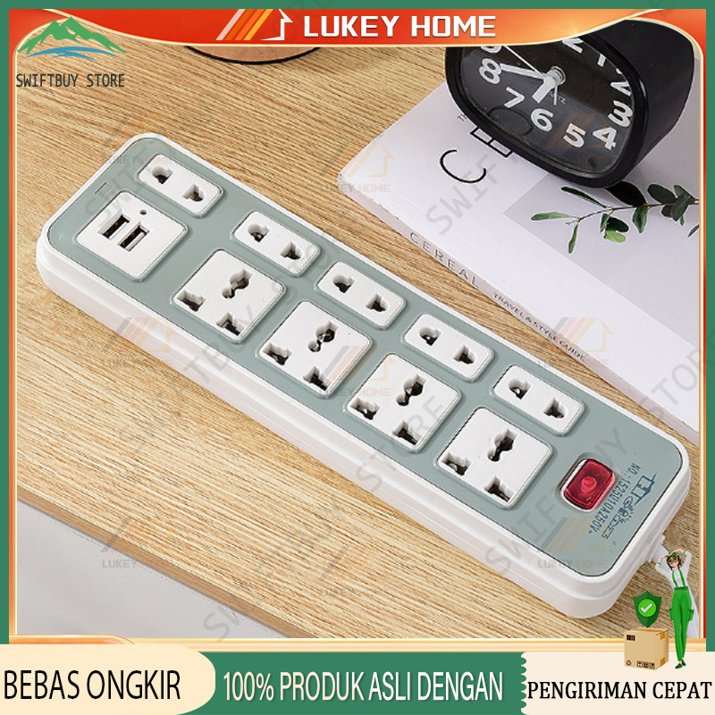 Jual universal power strip stop kontak 9 power socket Stop Kontak Arde 3/ 4/ 5 Lubang Uticon SNI ...