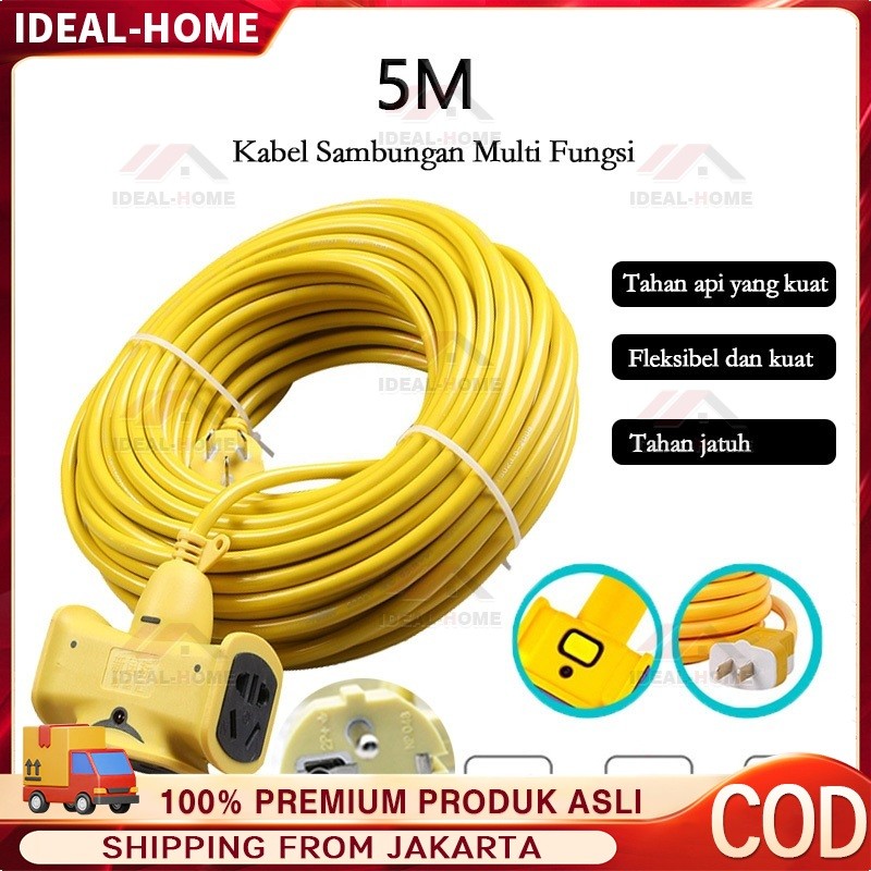 Jual 【COD】Soket Kabel Extension Cord Extra-long Plug-in Strip 10M/20M ...