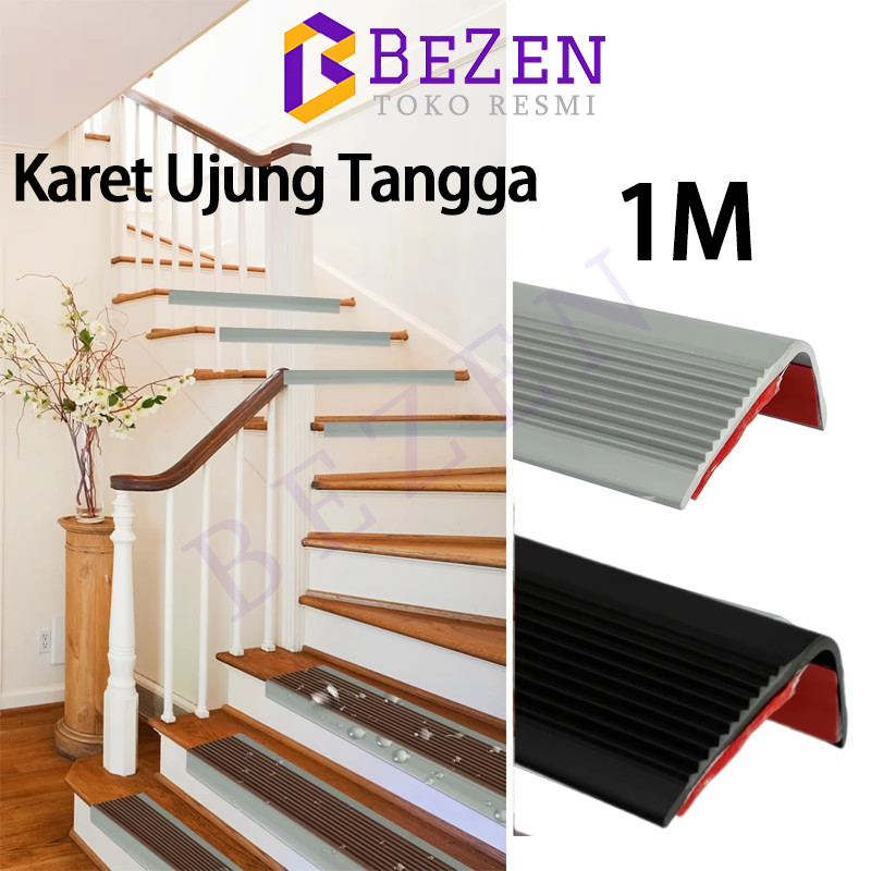Jual BZ 1Meter Lis Tangga Pengaman Anti Selip Karet PVC Type L 5cm Step ...